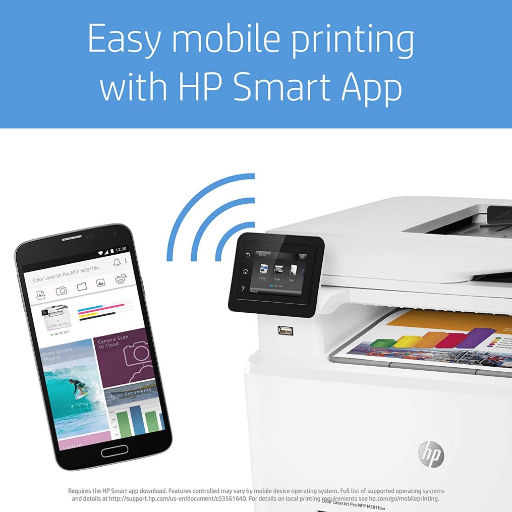 HP LaserJet Pro M281fdw All In One Wireless Color Laser Printer White ...