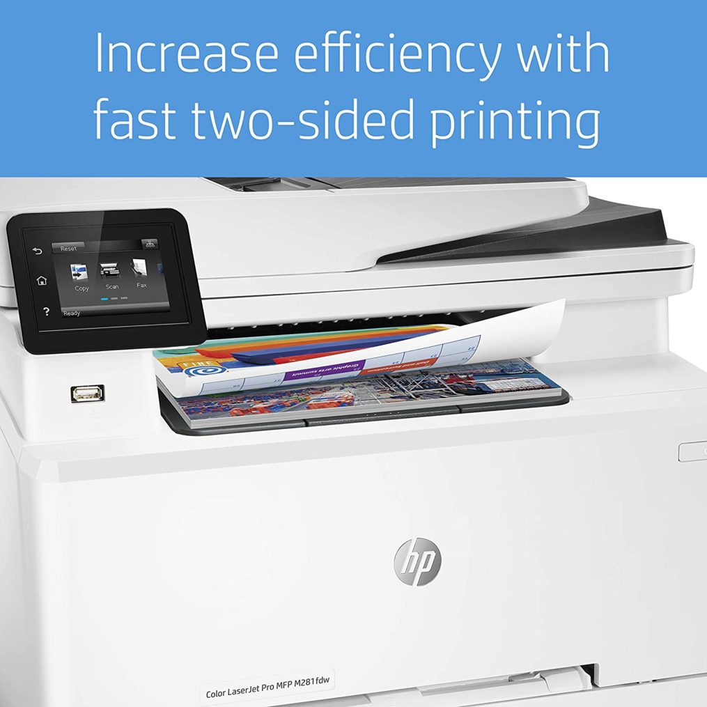 HP LaserJet Pro M281fdw All In One Wireless Color Laser Printer White ...